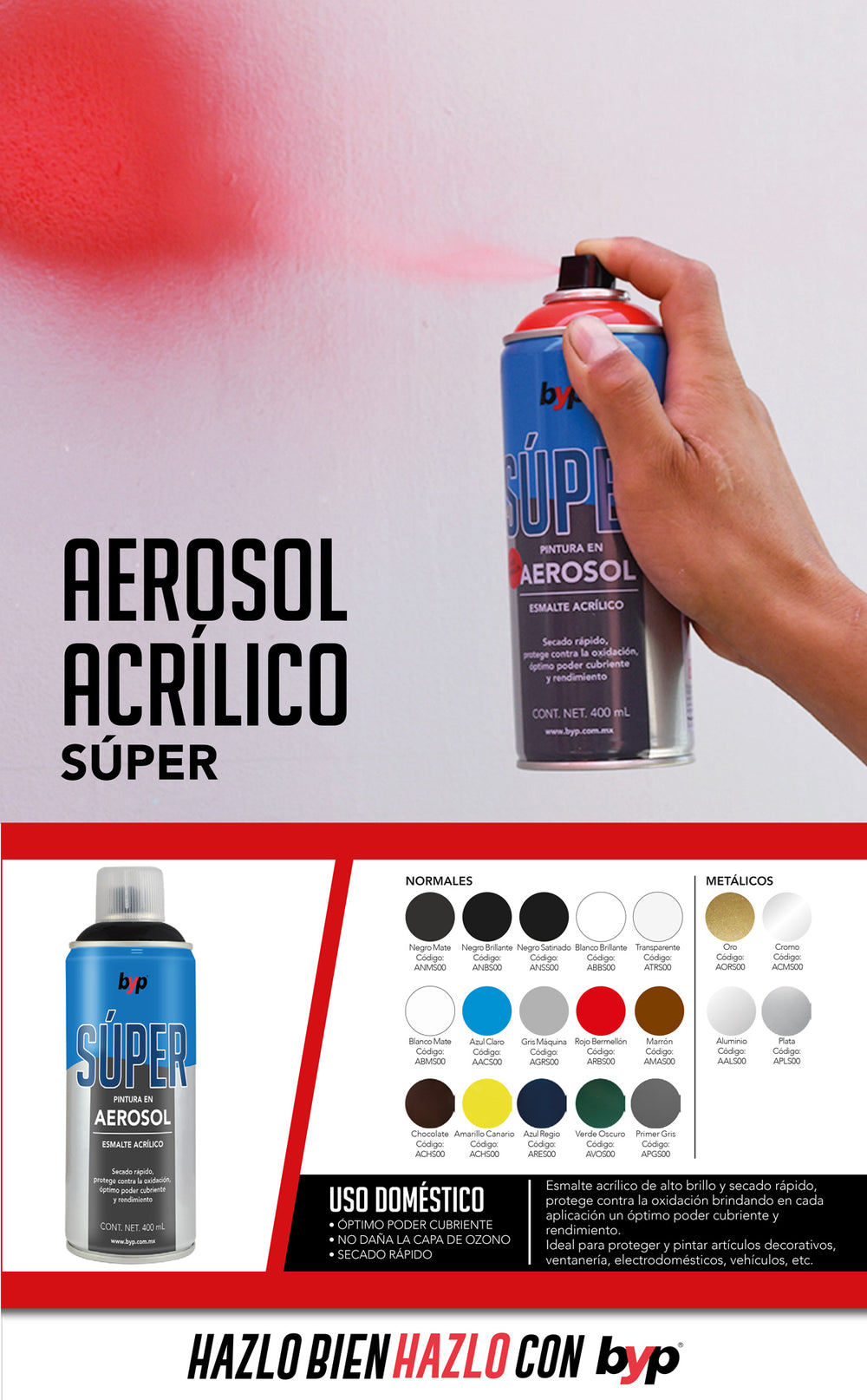 Esmalte acrílico byp | Pintura en aerosol